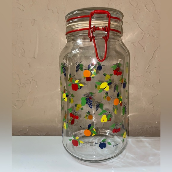 Source Unknown | Kitchen | Vintage Clear Glass Food Storage Jar ...